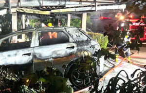Khon Kaen Police probing a pre dawn blaze caused by a charging EV that ...